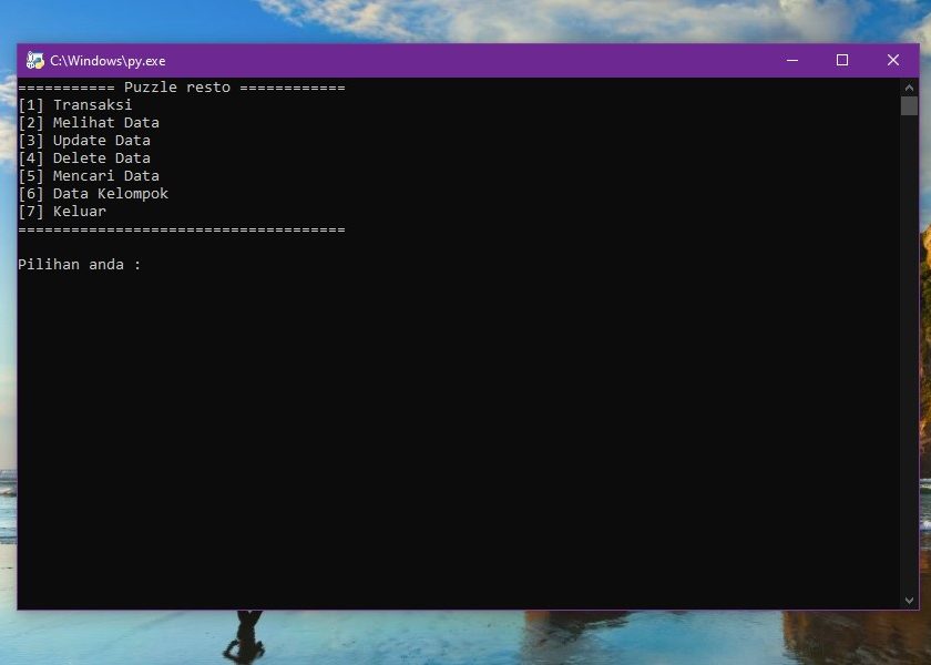 Aplikasi Layanan Resto Berbasis CLI Menggunakan Python dan SQLite 3 - U N B A J A